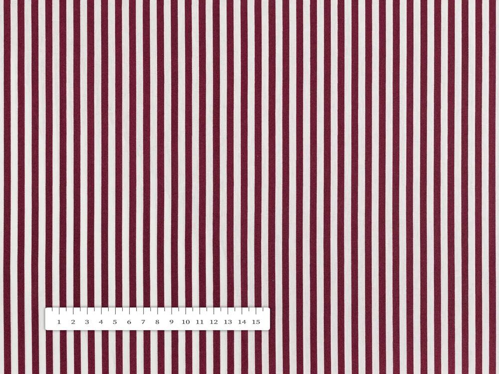 Biante Bavlněný čtvercový ubrus Sandra SA-363 Tmavě červeno-bílé proužky 100x100 cm
