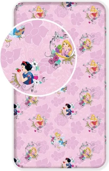 Jerry Fabrics Prostěradlo Princezny Pink 02 90x200x25 cm