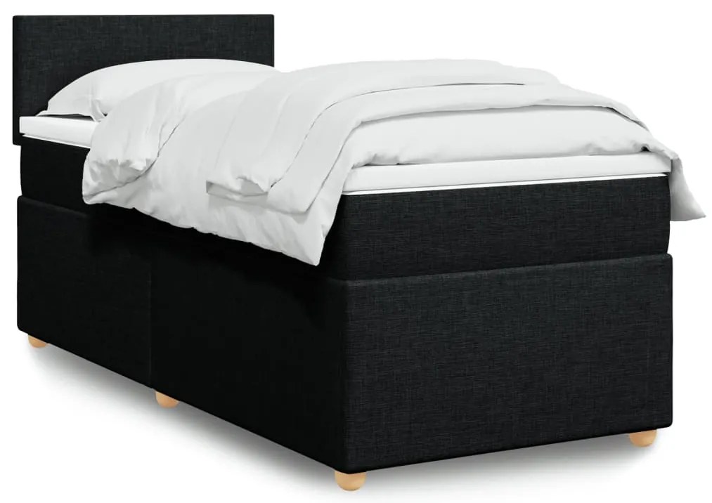 Box spring postel s matrací černá 80 x 200 cm textil 3286502