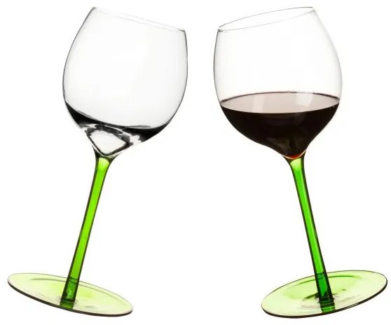 Houpací sklenice SAGAFORM Rocking Wine Glass, 2ks, zelené