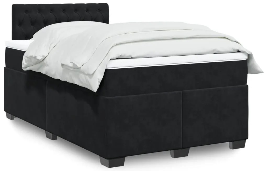 Box spring postel s matrací černá 120 x 190 cm samet 3288566