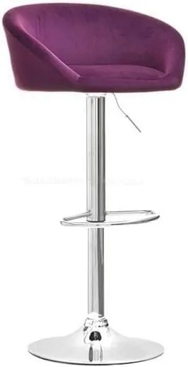 design4life Elegantní barová židlička SETTE otočná, fialová-chrom
