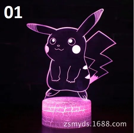 Pokemon Pikachu 3D lampa se změnou barvy Balení: s dálkovým ovladačem, Varianta: 01