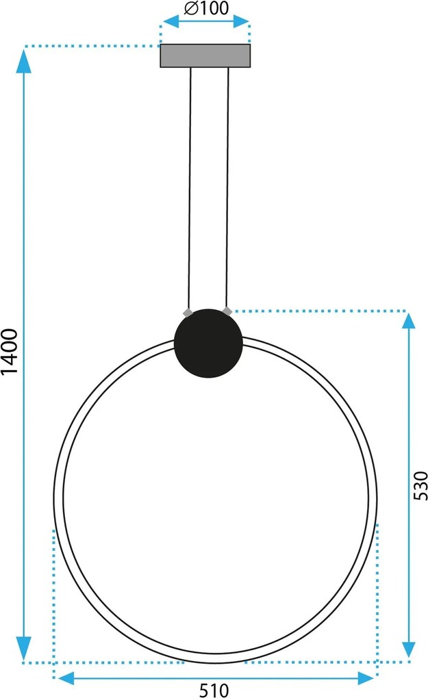 Toolight Toolight, LED stropní svítidlo 50cm 23W 4000K APP1398-CP. černá, OSW-00956