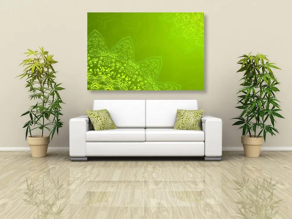 Obraz moderní prvky Mandaly v odstínech zelené Varianta: 90x60
