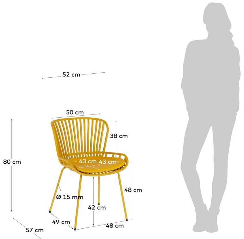 Hořčicově žlutá čalouněná plastová zahradní židle LaForma Surpik