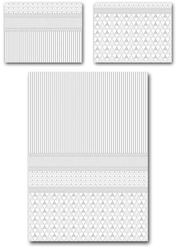 Povlečení Veba GEON tisk Mozaika v geometrii bílá káva Velikost: 140x200 cm + 70x90 cm