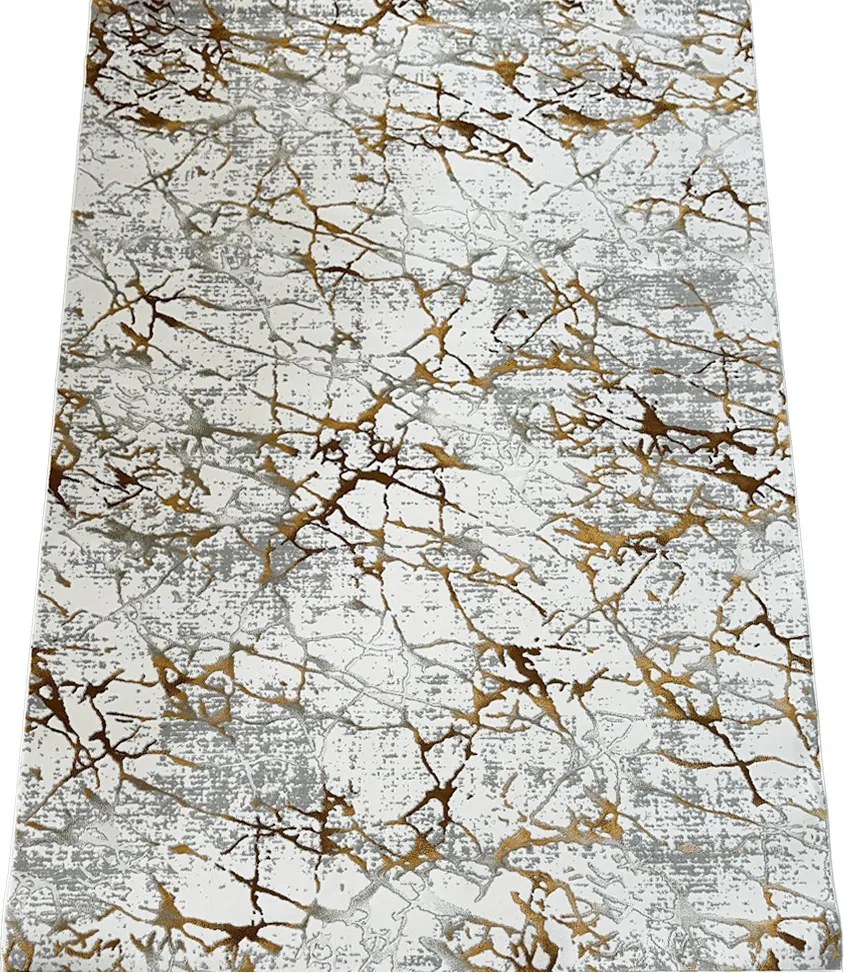 BE Koberec Pera 3305 ORANGE - oranžovo-šedý obdélníkový Rozměr: 60x100 cm