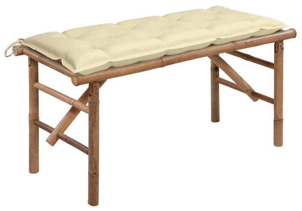 Skládací zahradní lavice s poduškou 118 cm bambus 3063866