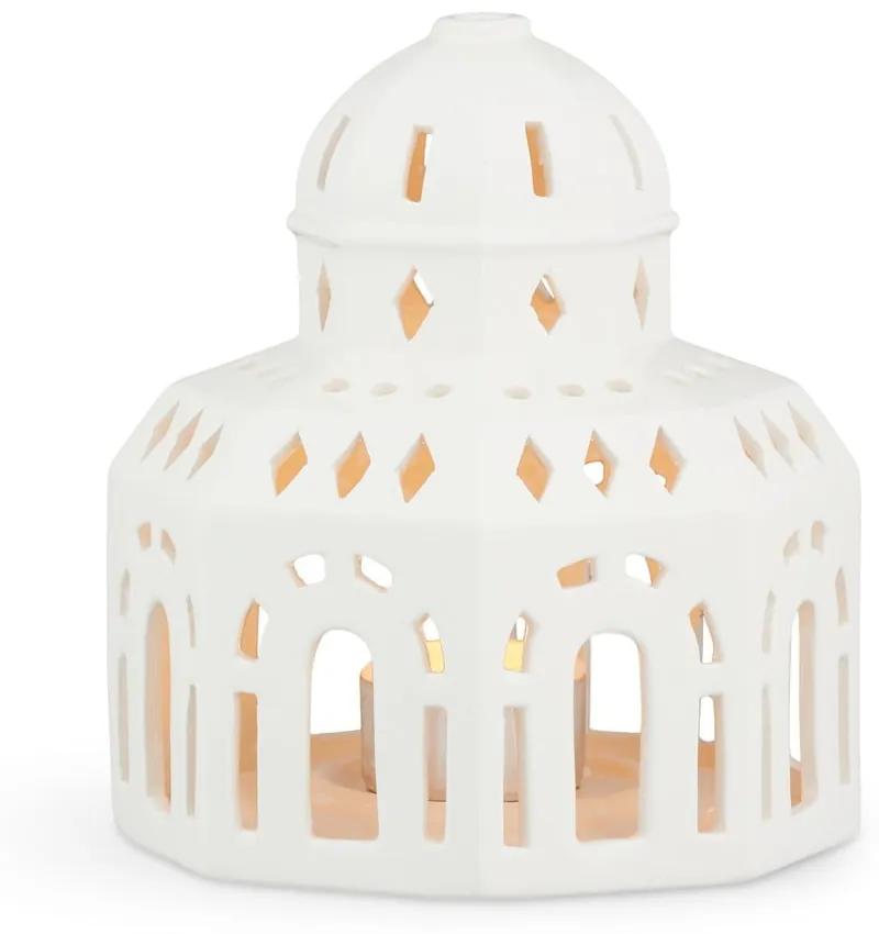 Bílý keramický vánoční svícen Kähler Design Lighthouse, ø 12 cm