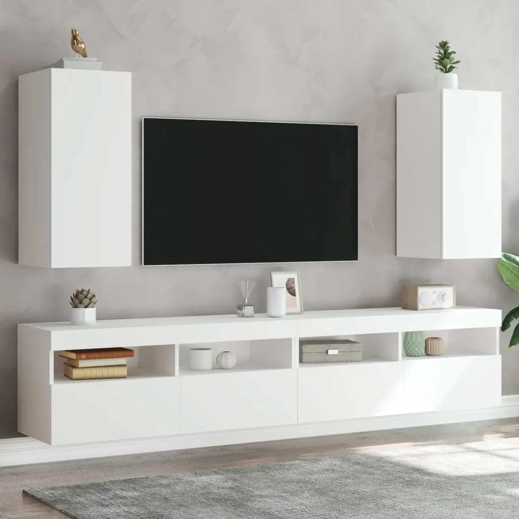 vidaXL Nástěnné TV skříňky s LED 2 ks 30,5 x 35 x 70 cm [837243] Barva: hnědý dub