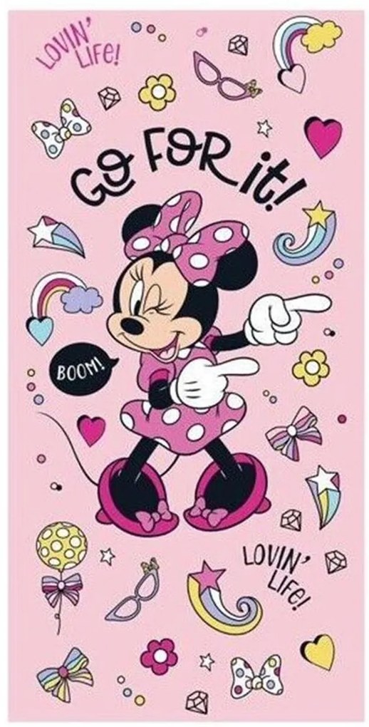 Setino Plážová osuška světle růžová Disney Minnie  70 x 140 cm