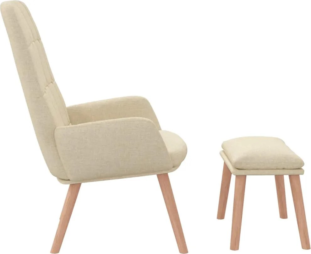 Relaxační křeslo s podnožkou krémové textil 3315151