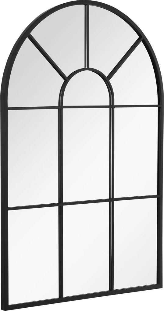 HOMCOM Nástěnné zrcadlo 91 x 60 cm s okenním rámem a kovovým rámem, dekorativní závěsné zrcadlo do chodby, ložnice nebo obývacího pokoje | Aosom