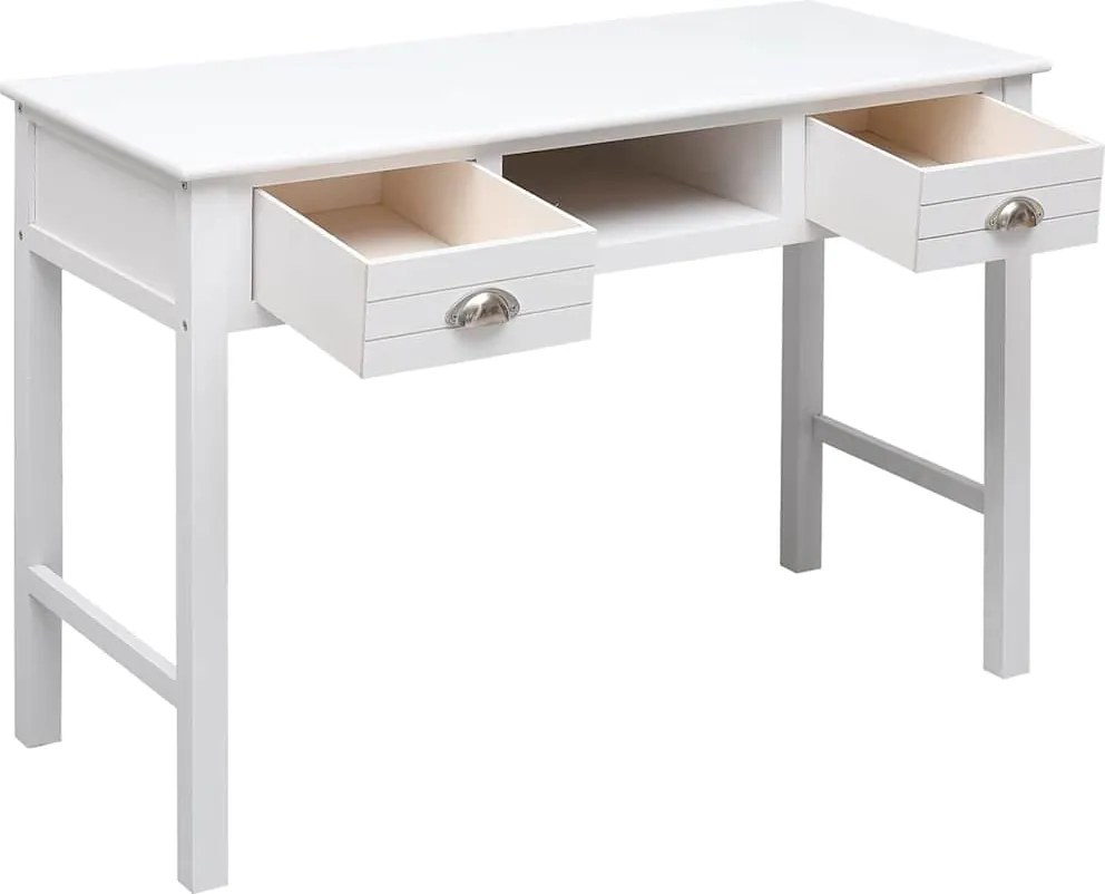 Psací stůl bílý 108 x 45 x 76 cm masivní pavlovnie 338535