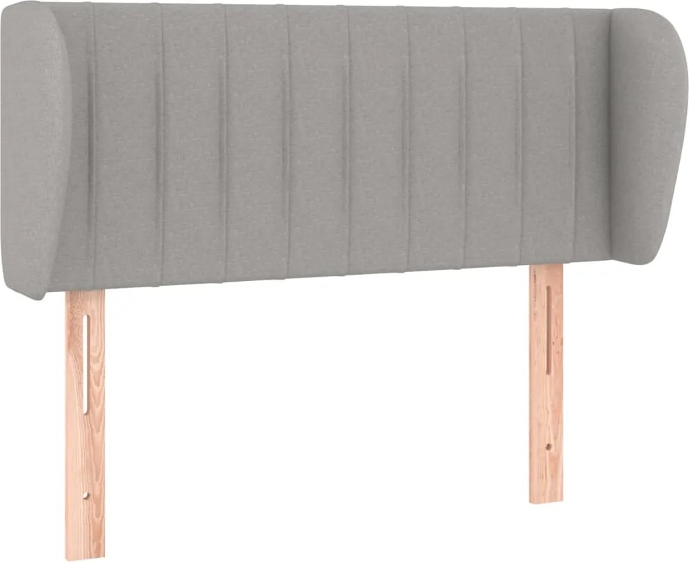 Čelo postele typu ušák světle šedé 103x23x78/88 cm textil 3117372