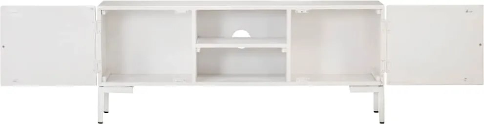 TV stolek bílý 115 x 30 x 46 cm masivní mangovníkové dřevo 323580