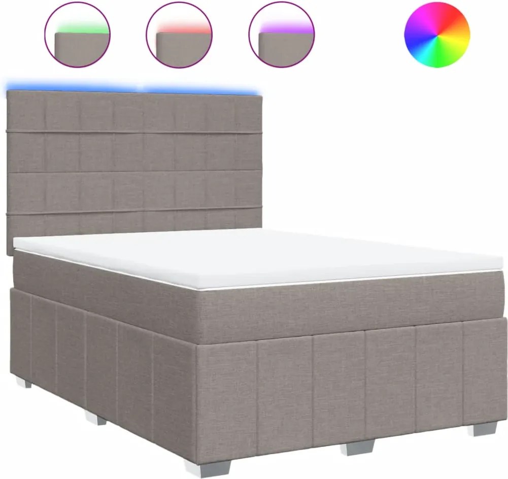 Box spring postel s matrací taupe 140x190 cm textil 3293967