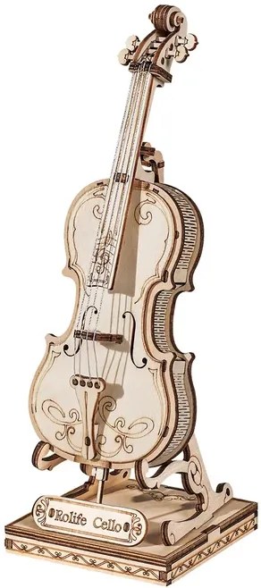 3d puzzle robotime rolife 3d dřevěné puzzle violoncello 58 dílků