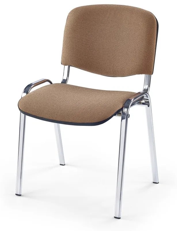 Jednací židle ISO — kov, látka, chrom / béžová