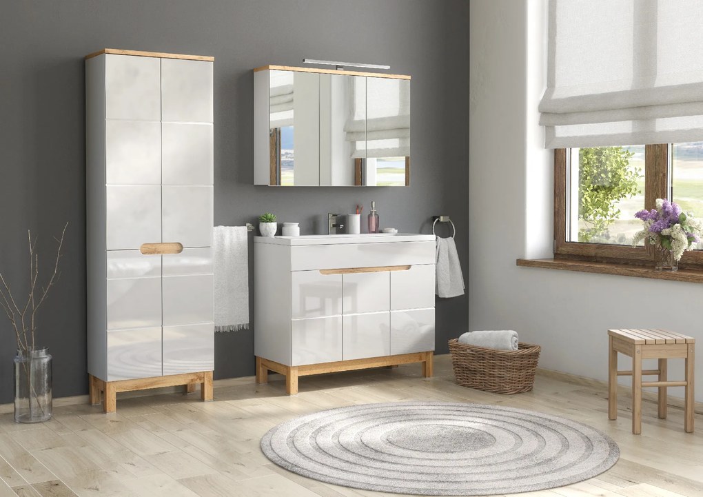 Comad Nábytkové keramické umyvadlo UM-8070 SPIRIT 120, 121x46 cm, bílá lesklá