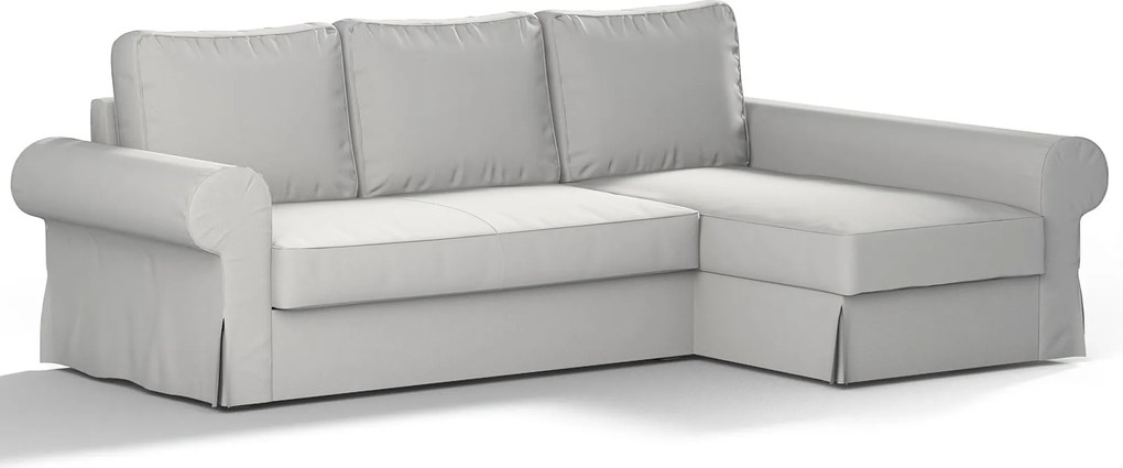 Potah na pohovku IKEA Backabro rozkládací se šezlongem barva šedá látka pletený vzor