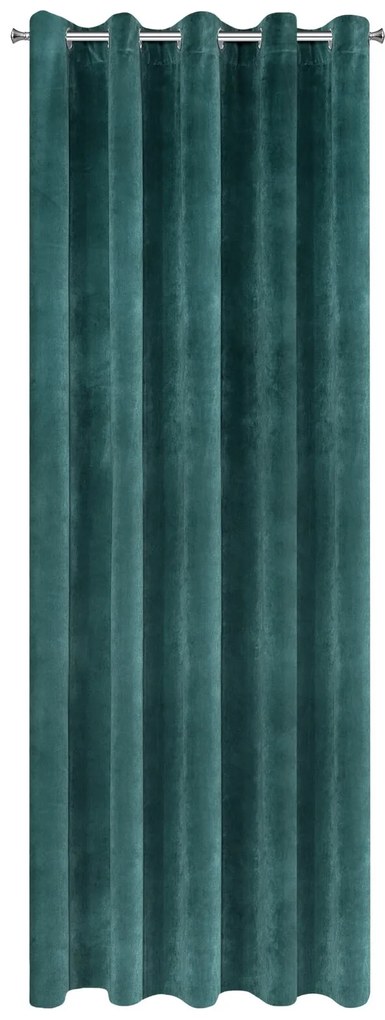ZATEMŇOVACÍ ZÁVĚS NA KROUŽCÍCH VILLA 140X250 CM TMAVĚTYRKYSOVÁ
