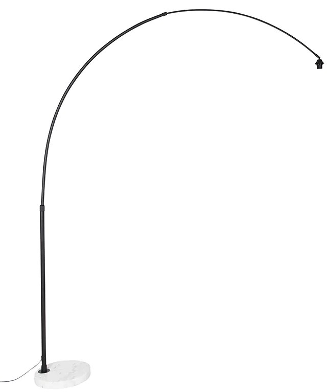 Moderní oblouková lampa černá s bílým nastavitelná bez stínidla - XXL