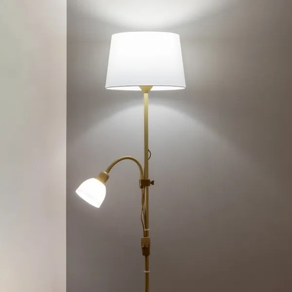 Brilagi - Stojací lampa CERIA 1xE27/100W/230V + 1xE14/25W zlatá/bílá