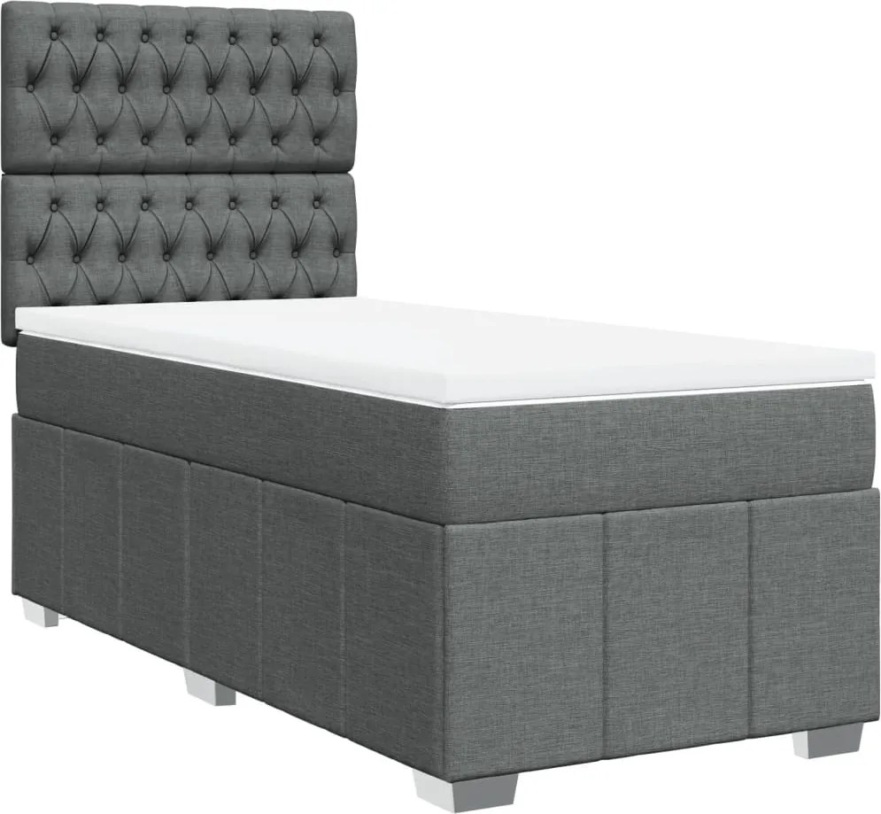 Box spring postel s matrací tmavě šedá 80 x 200 cm textil 3291503