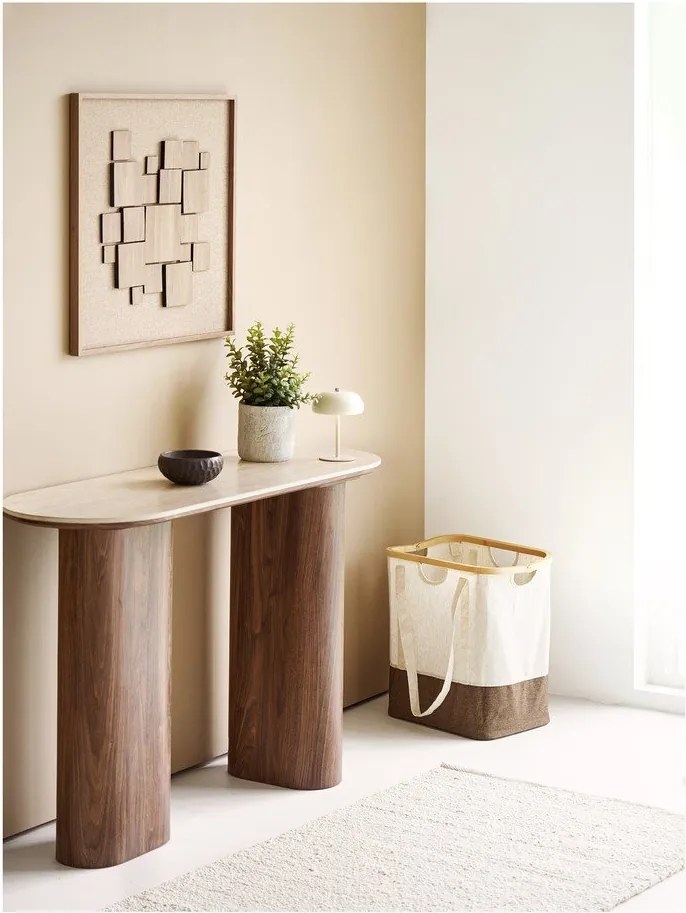 Béžový/tmavě hnědý konzolový stolek s keramickou deskou 40x120 cm Delphi – House Nordic