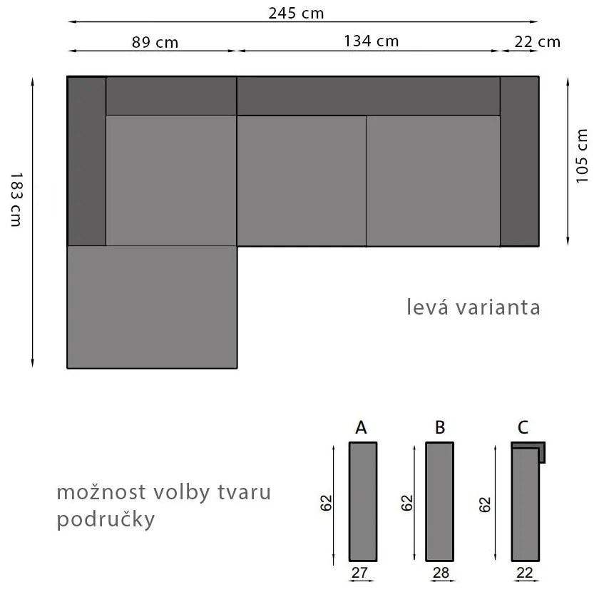 Sedací souprava TROPIC 1 | 183x245 | rozkládací + úložný prostor | VÝBĚR TKANIN