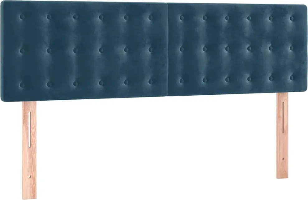 Box spring postel s matrací tmavě modrá 140x200 cm samet 3131205