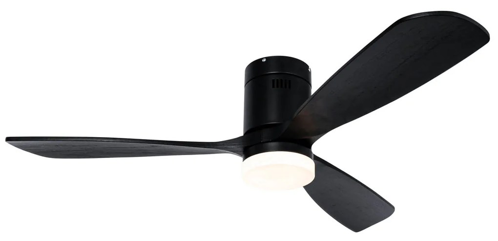Chytrý stropní ventilátor černý 132cm vč. LED 3-stupňově stmívatelný v Kelvinech s dálkovým ovládáním - Sofia