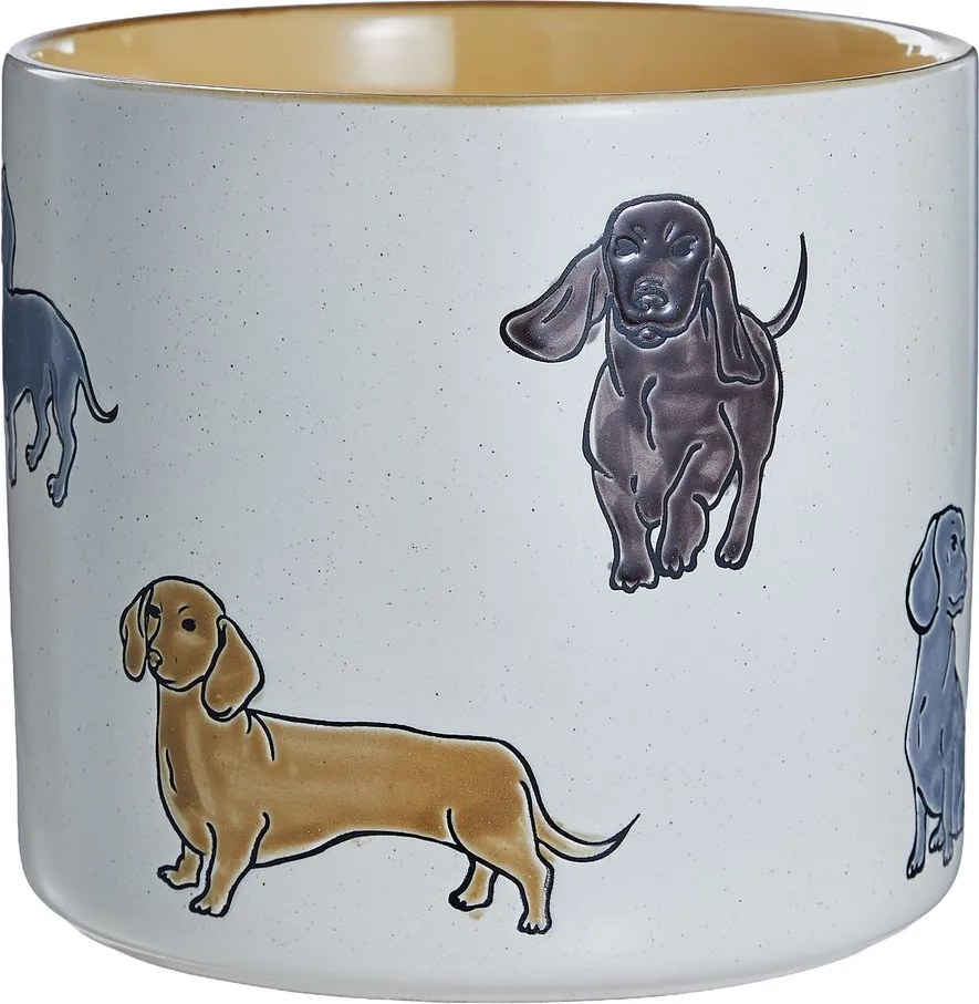DOG LOVER Květináč jezevčík 18 cm - béžová