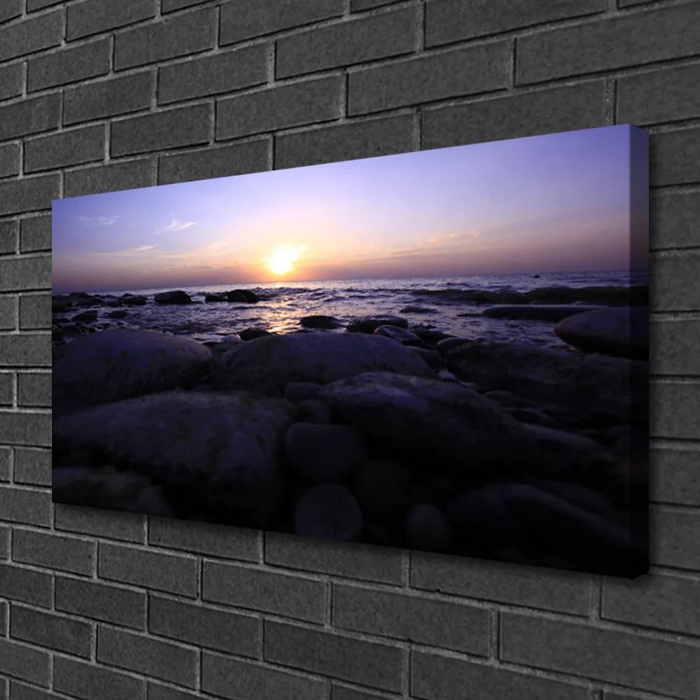 Obraz na plátně Kameny Moře Krajina 140x70 cm