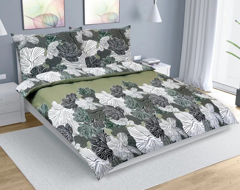 Bellatex Bavlněné povlečení na dvoudeku Zelená 200x200 cm, 2ks 70x90 cm