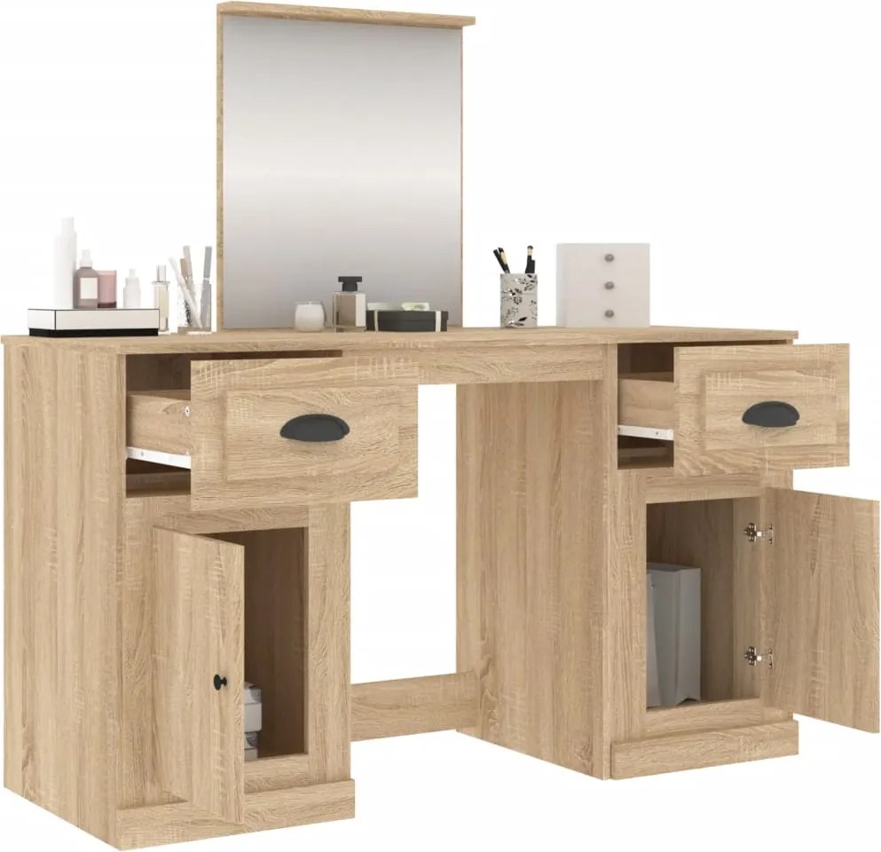 Toaletní stolek se zrcadlem dub sonoma 130 x 50 x 132,5 cm 3185338