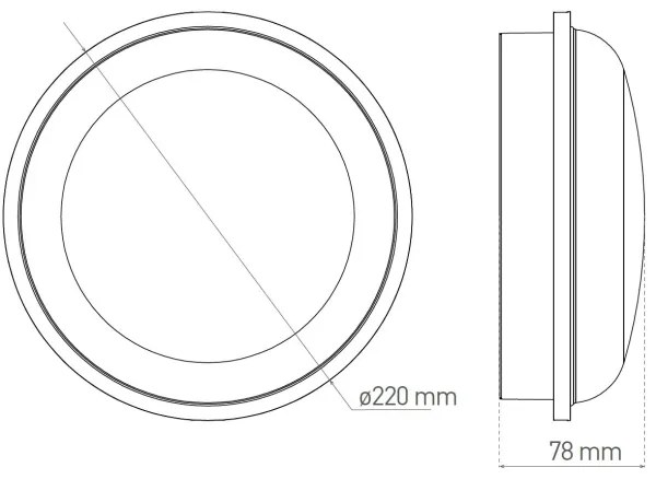 LED Venkovní stropní svítidlo DARA LED/20W/230V IP65 černá