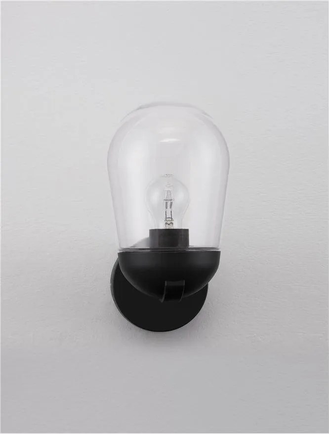 NV 9060194 Venkovní nástěnné svítidlo OMIKA tmavě šedý hliník a čiré sklo E27 1x12W 220-240V bez žárovky IP54 - NOVA LUCE