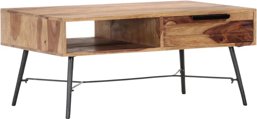 Konferenční stolek Hugoton - 88 x 55 x 40 cm | masivní sheeshamové dřevo