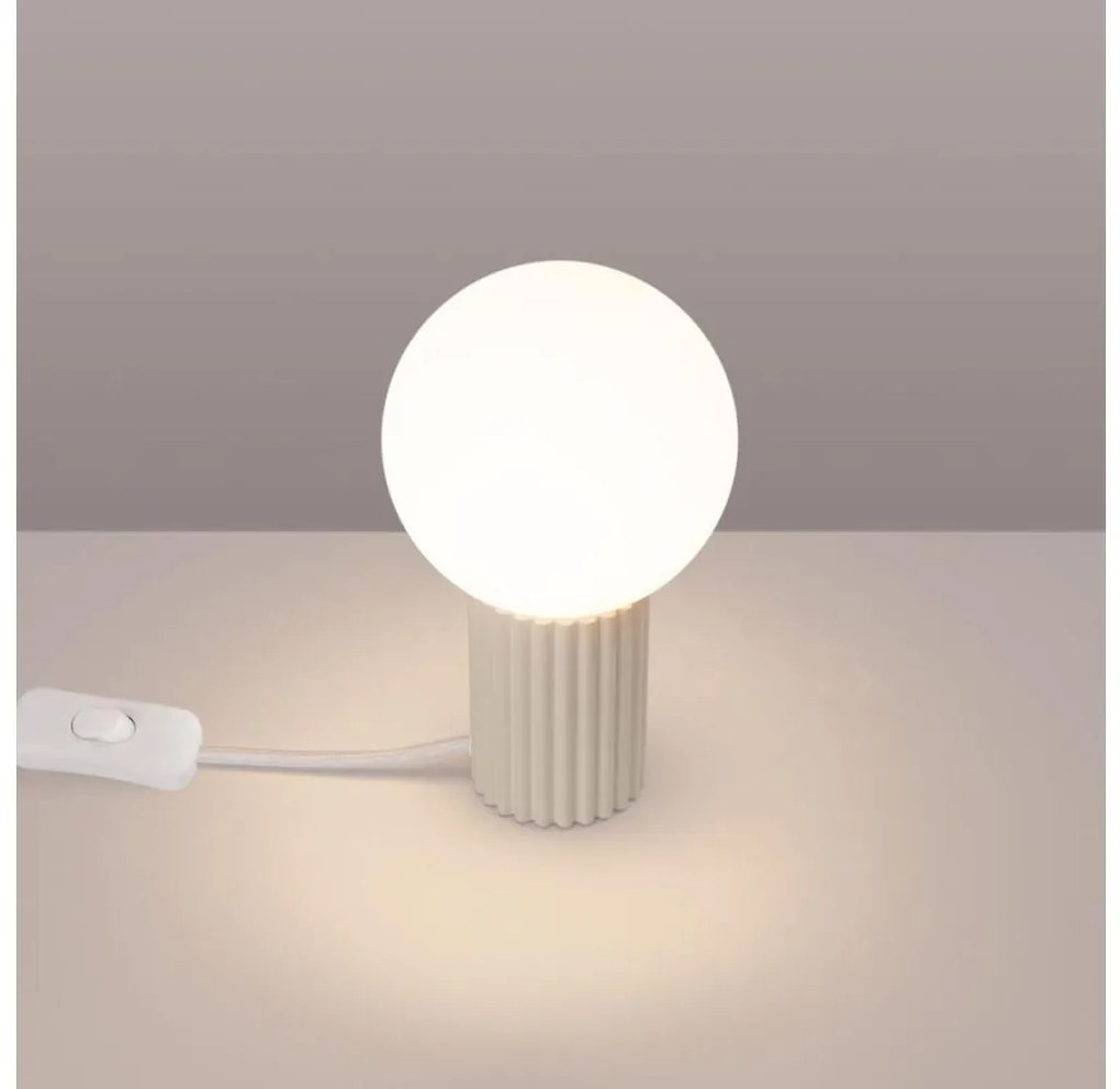 Sollux SL.1721 - Stolní lampa HALO 1xG9/8W/230V pr. 12 cm krémová