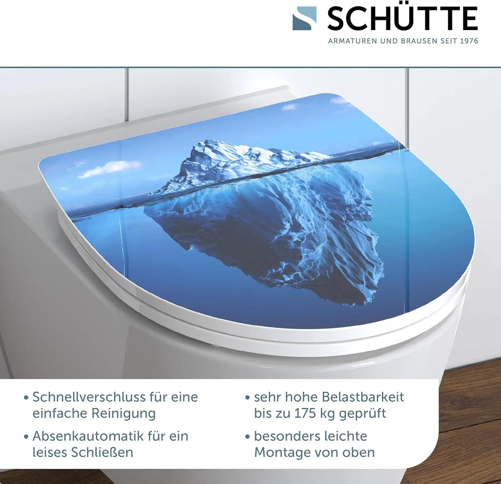 Eisl Sanitär WC prkénko Duroplast Soft Close Iceberg High Gloss 82579