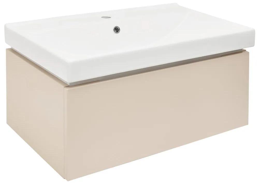 Koupelnová skříňka s umyvadlem SAT Feel 80x30x46 cm pískově béžová mat SATFEEL80BEU1