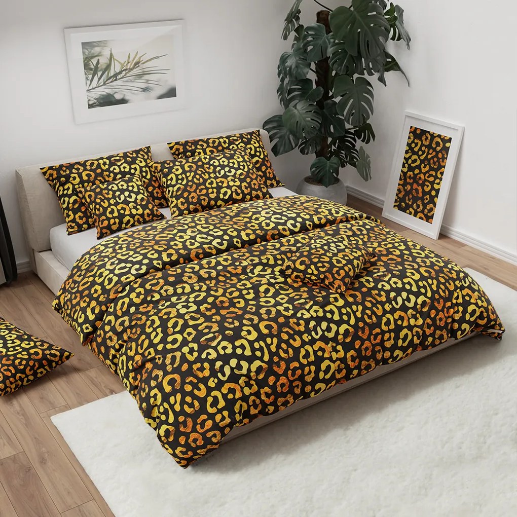 Povlečení z mikrovlákna LEOPARD žluté Rozměr povlečení: 70 x 80 cm | 140 x 200 cm