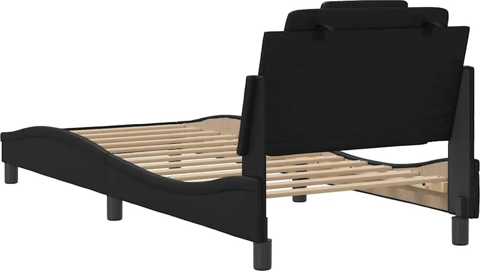 Rám postele Viana bez matrace černý 90x190 cm umělá kůže 3208061