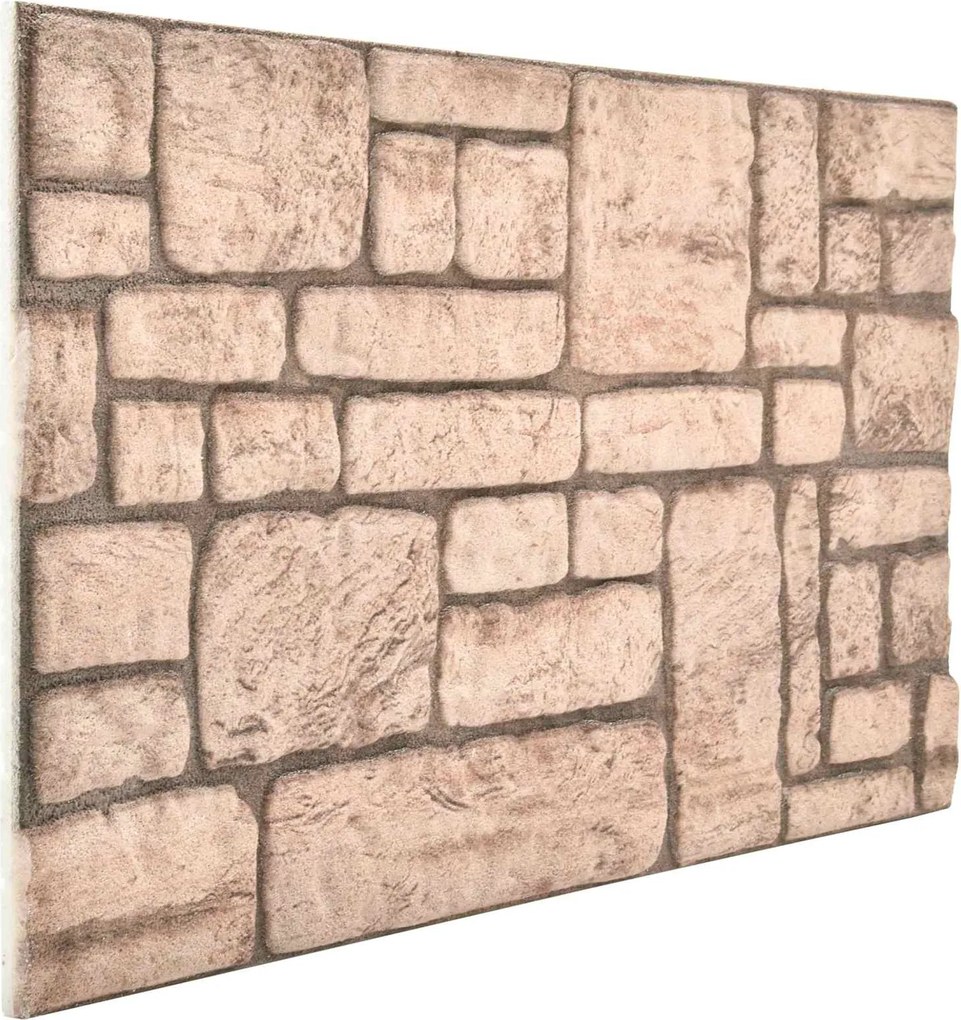 Nástěnné panely 10 ks 100 x 50 cm Béžová EPS pěna 153607
