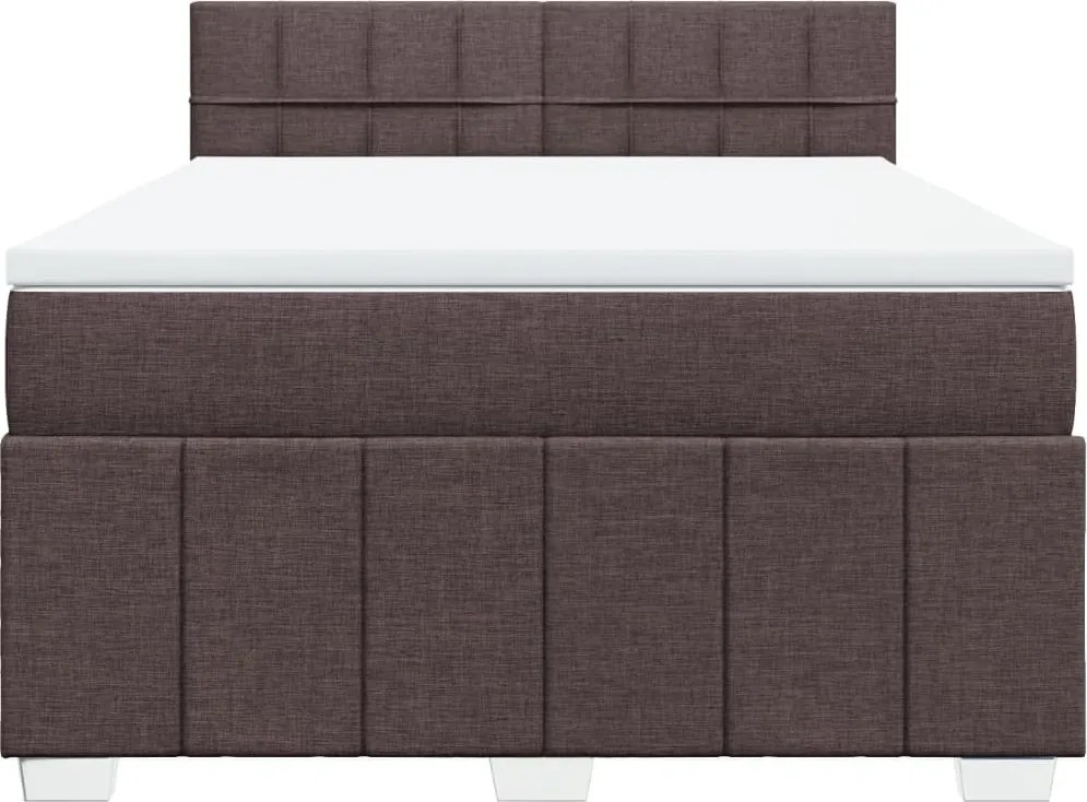 Box spring postel s matrací tmavě hnědá 140x200 cm textil 3289394