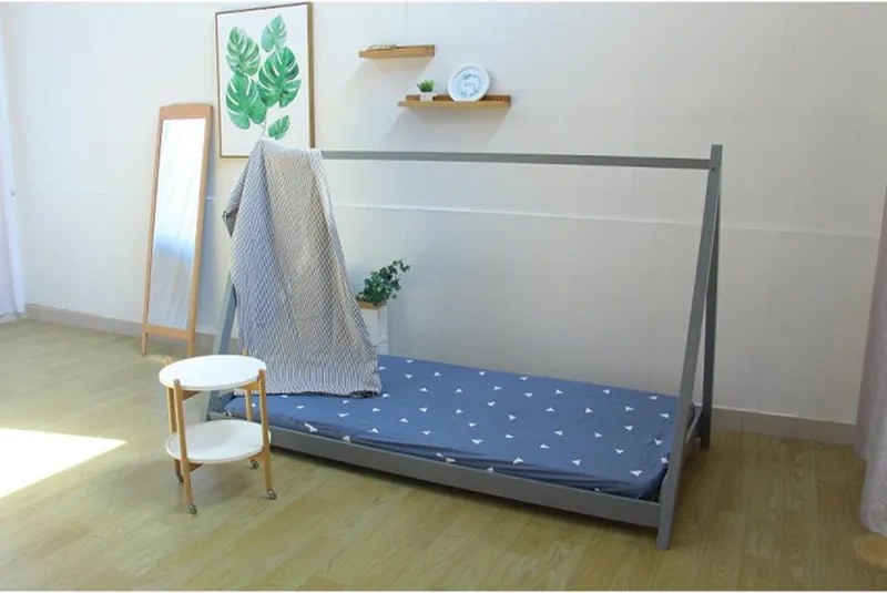 Montessori postel, šedá, borovicové dřevo, GROSI Kondela 0000355851