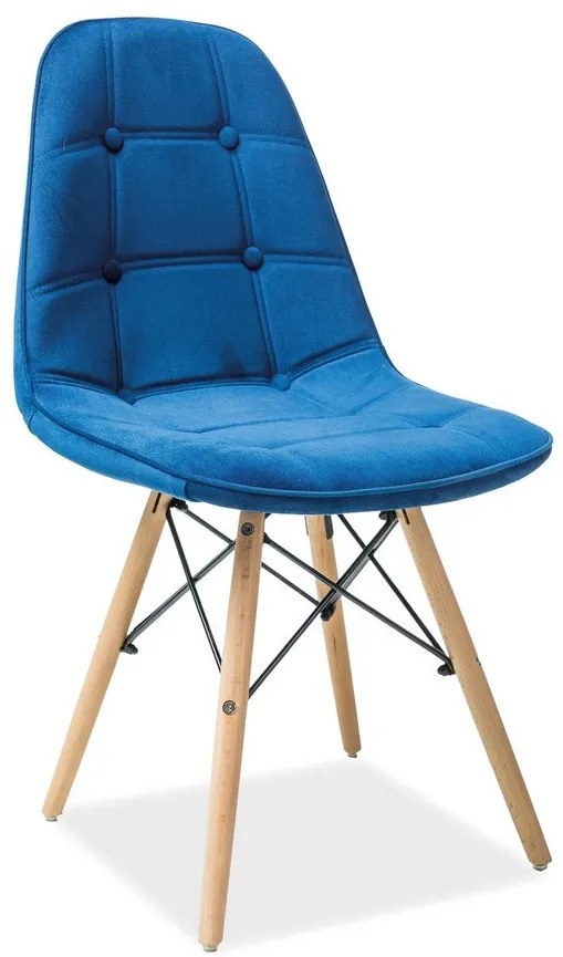 Casarredo Jídelní židle AXEL III modrá aksamit/buk